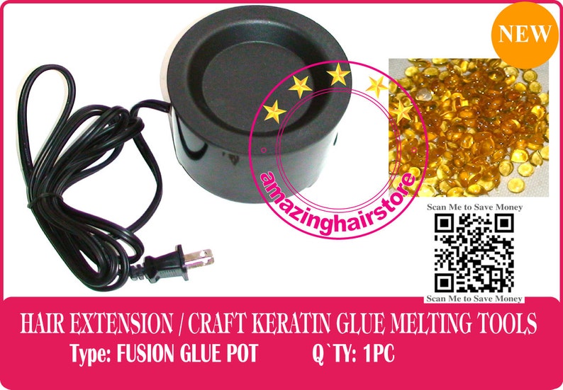 BIG Hot Melt Glue Pot 4 Keratin Fusion Glue Prebonded Human | Etsy