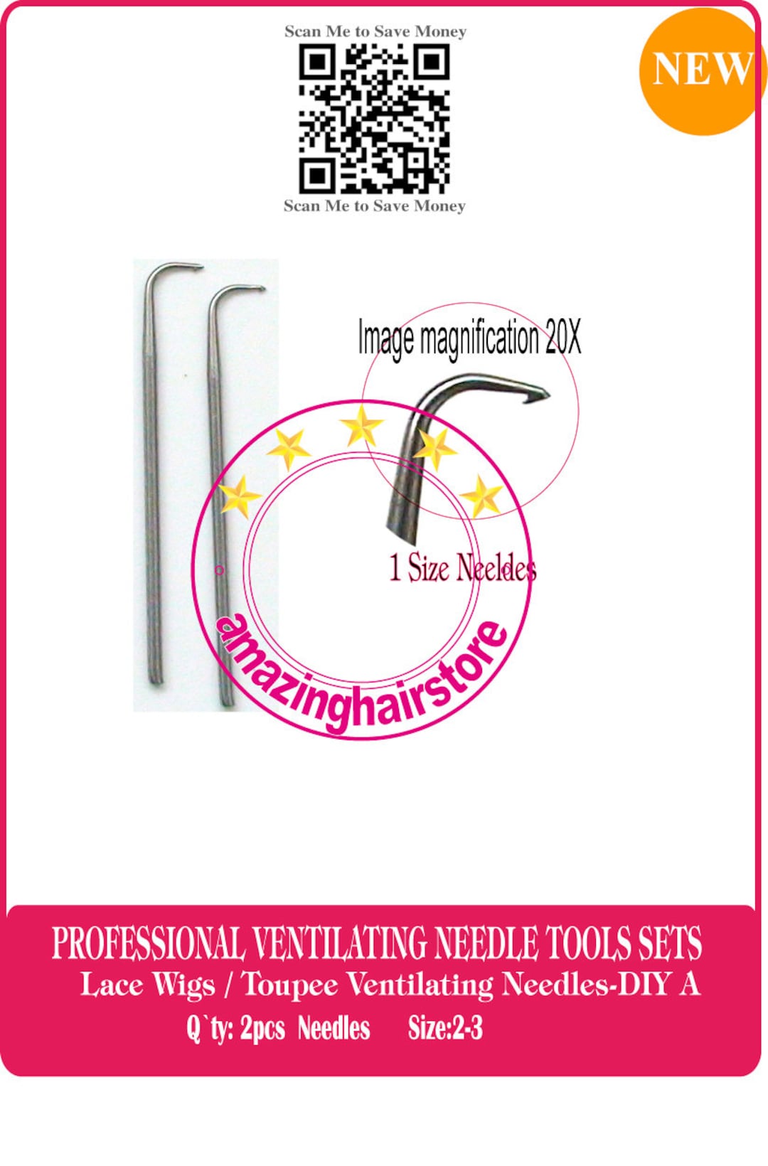 2pcs Professional Ventilating Needles DIY A to Make 100% Remy Human ...