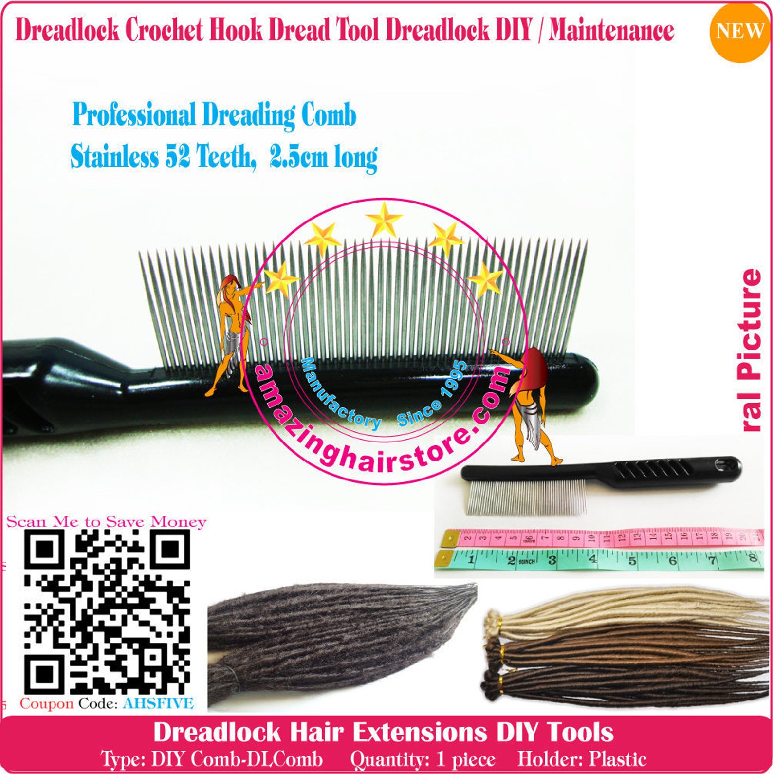 Professional Dreadlock Dreading Comb / Dread Crochet Hook - Etsy