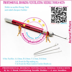 Latch Crochet Hook Ventilating Needles Make Repair 100% Remy - Etsy