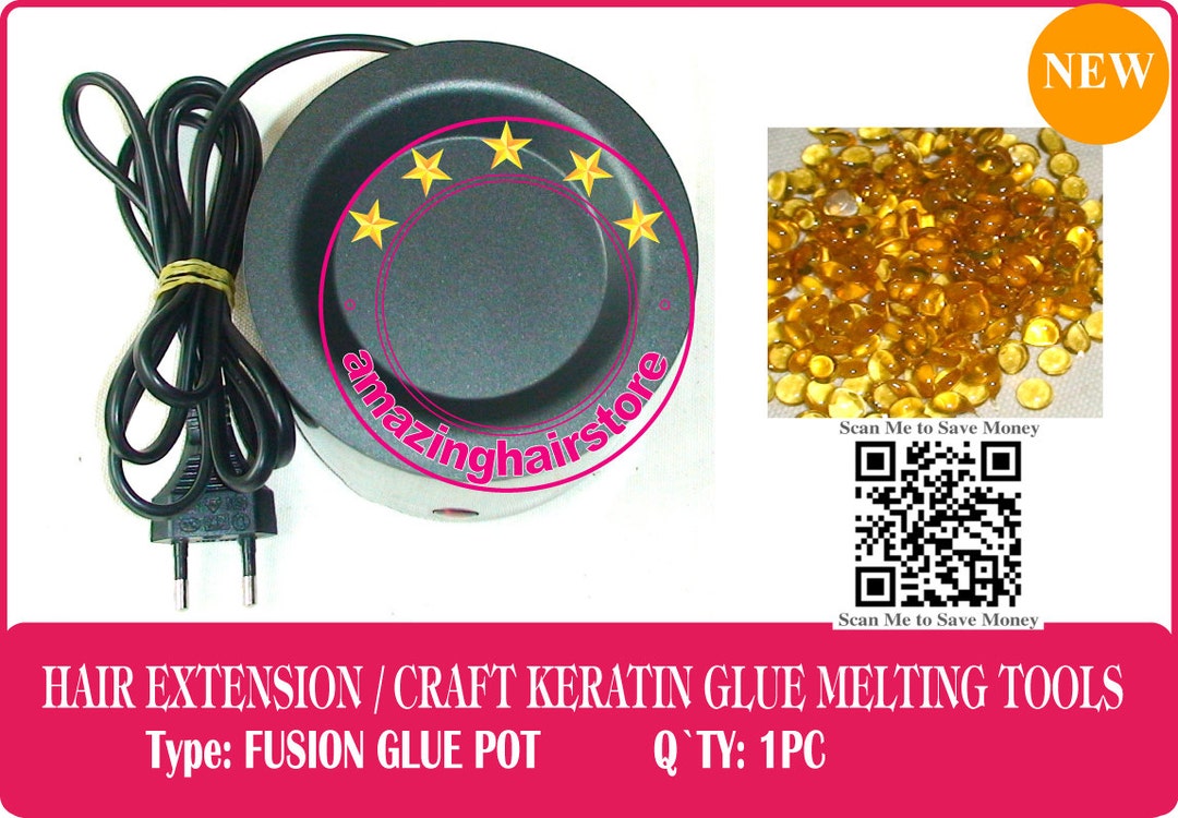 BIG Hot Melt Glue Pot 4 Keratin Fusion Glue Prebonded Human Hair ...