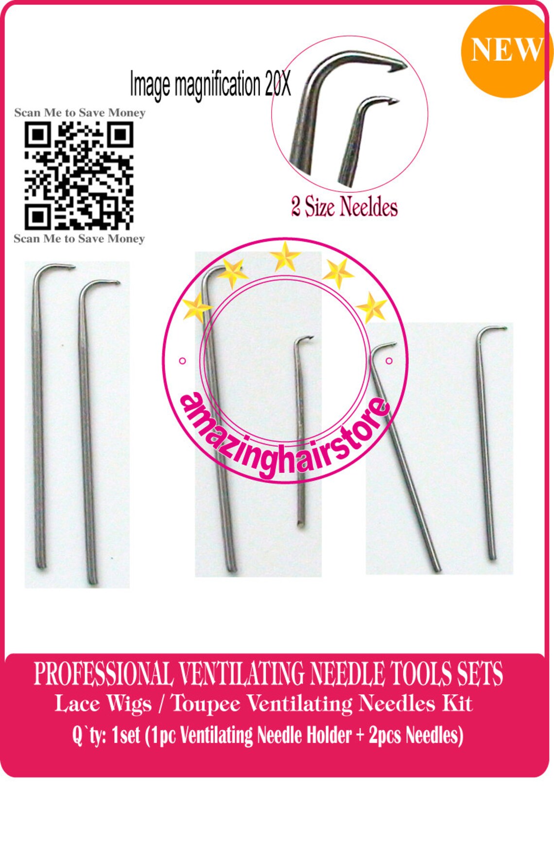 2pcs Professional Ventilating Needles DIY A to Make 100% Remy | Etsy