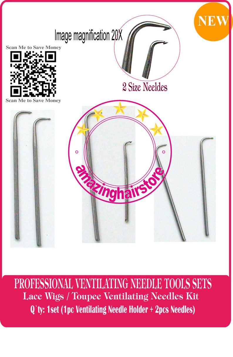 2pcs Professional Ventilating Needles DIY A to Make 100% Remy | Etsy