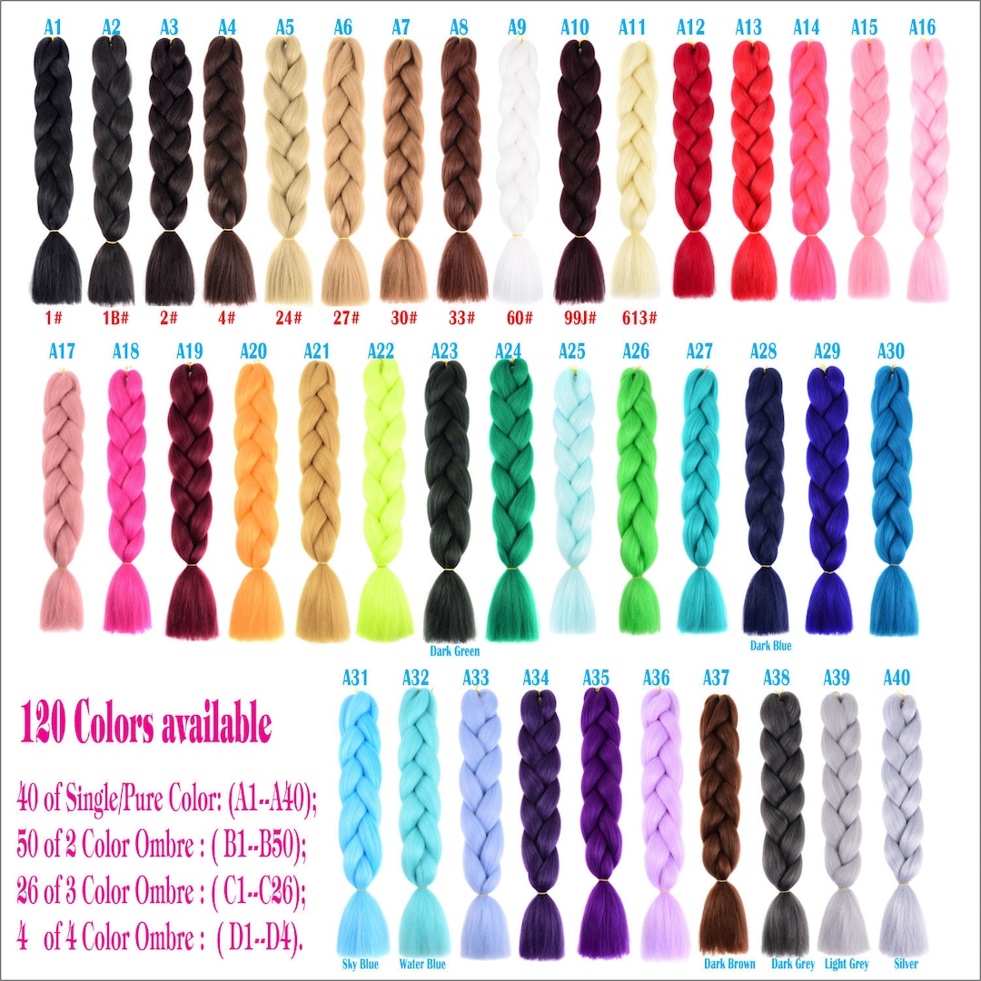 Buy 10- Get 12 Packs-color A1~A40 of 255 Colors High Quality Braiding ...