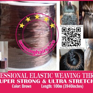100 Meters/3940 Inches Light Brown Brazilian Knot Hair Extensions Ultra ...