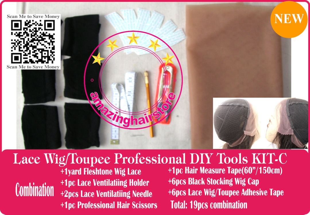 Full Lace Wigs Lace Monofilament With Ventilating Needle 19pcs DIY ...