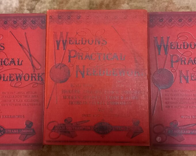 Victorian 1890's Craft Book Sewing Knitting Lace Making WELDONS ...