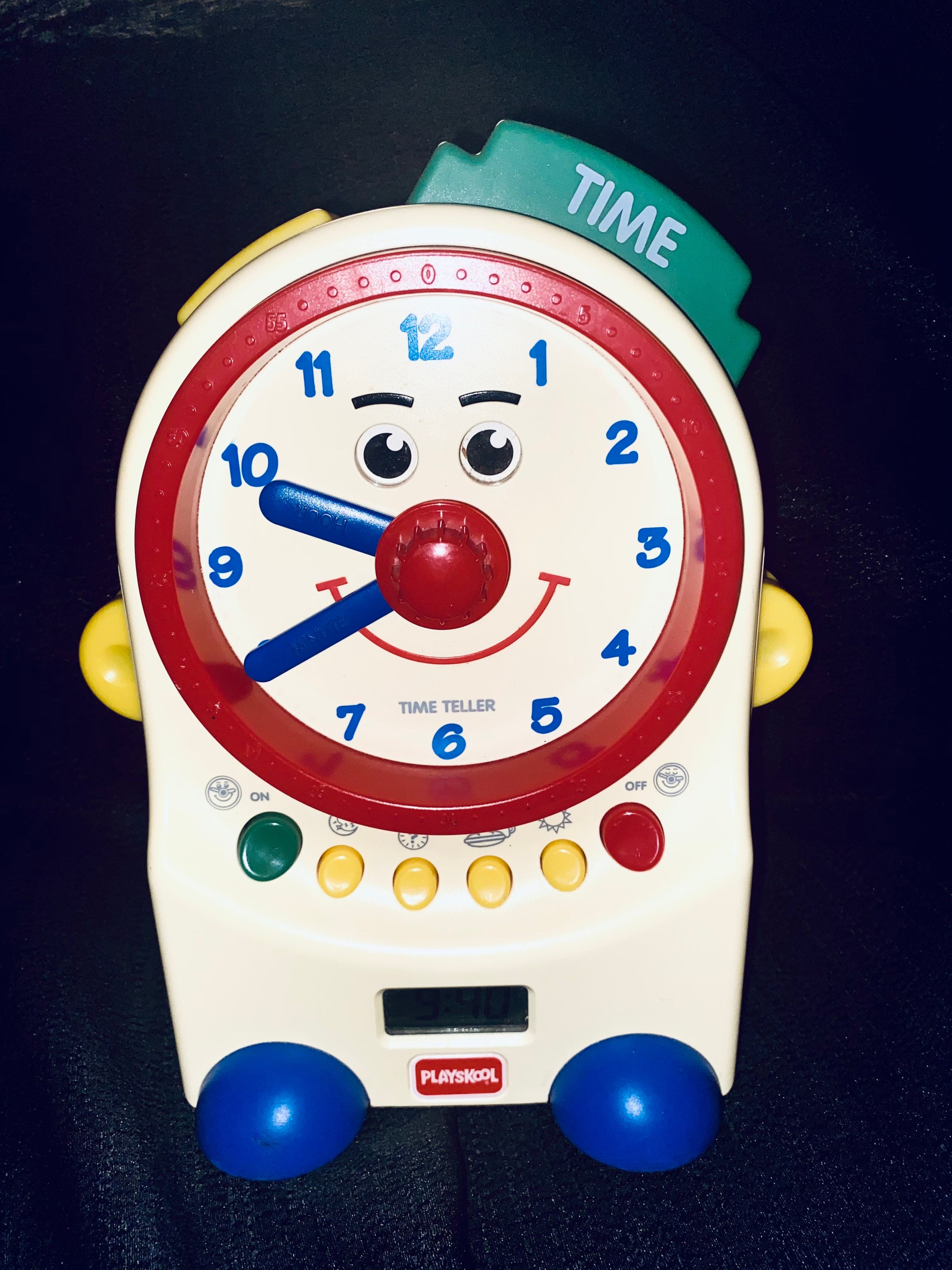 Vintage 1995 Playskool Teachin’ Time Talking Clock Toy Digital & Dial ...