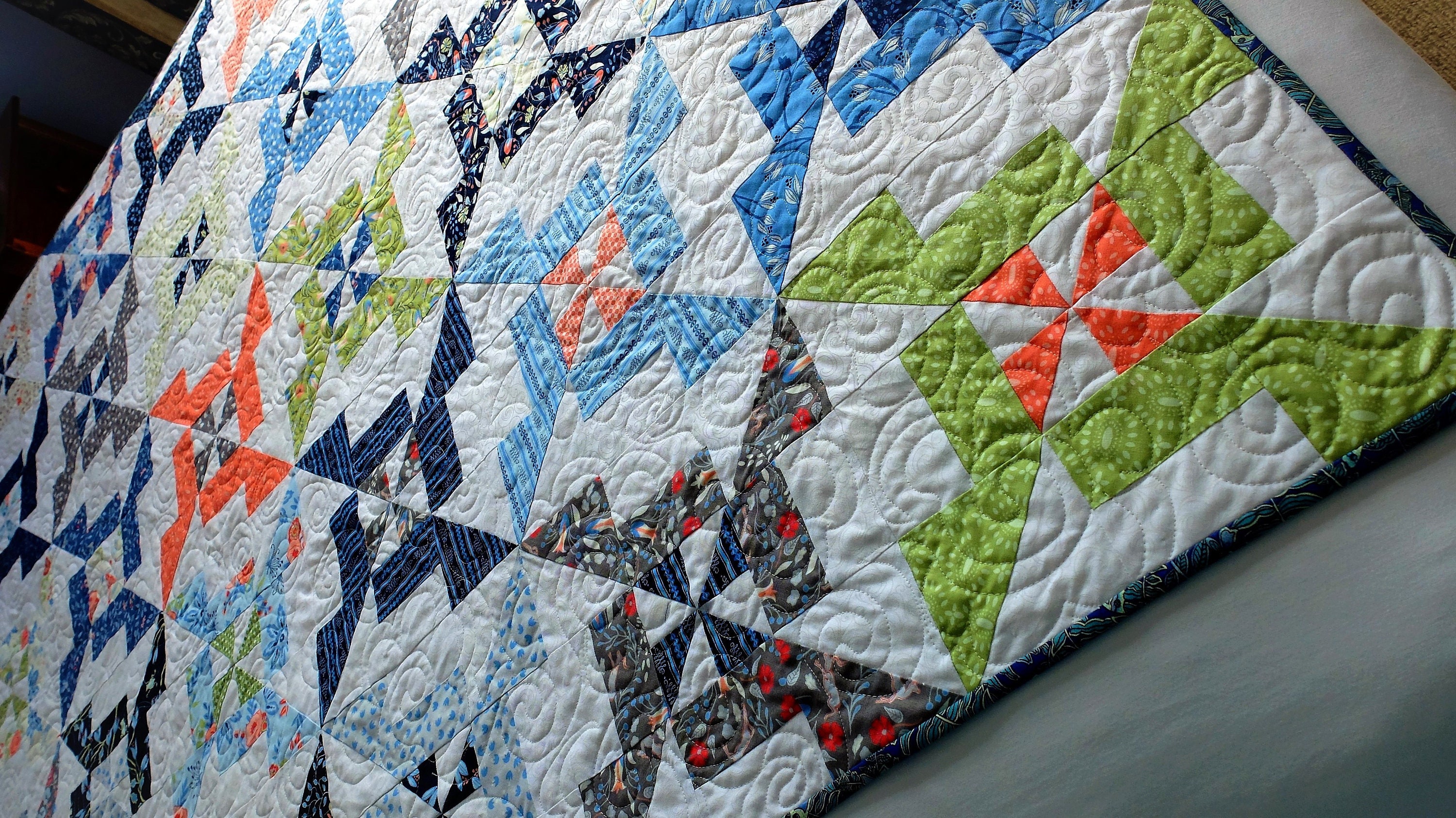 Colourful Modern Patchwork Quilt Lap Quilt Sofa Throw Bed | Etsy