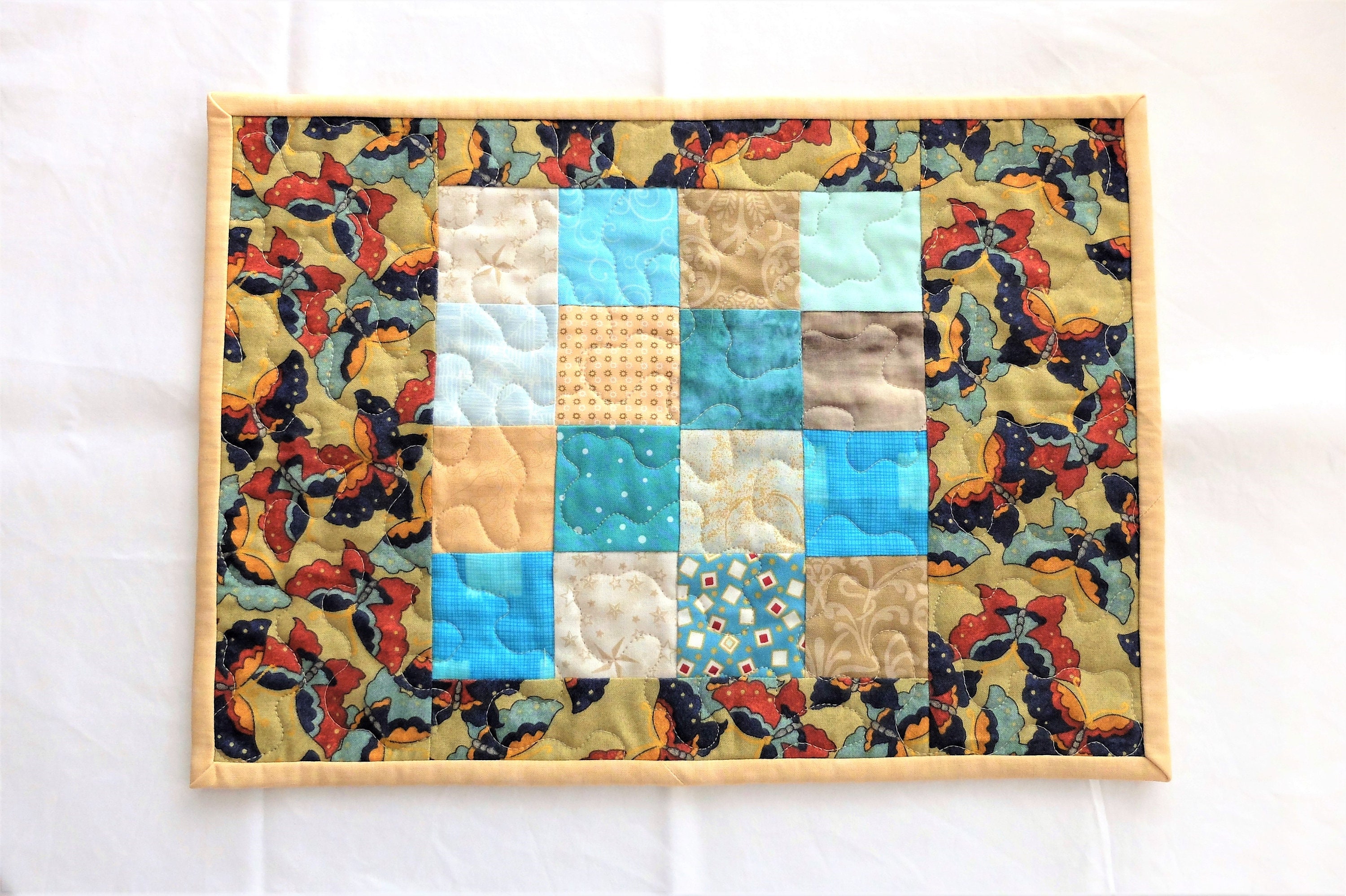 Patchwork Quilted Candle Mat or Mug Rug Snack Mat Placemat - Etsy Australia