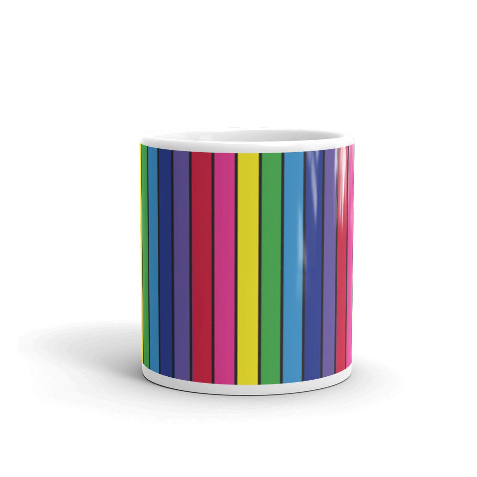 The Vivid Collection: Rainbow Striped Mug - Etsy