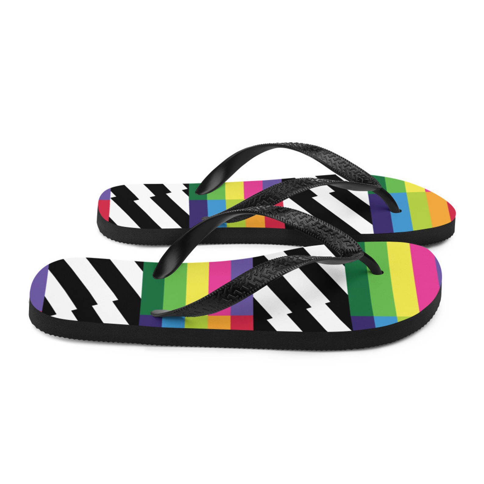 Rainbow Flip-flops Rainbow Sandals Amazing Rainbows - Etsy