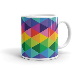 The Vivid Collection: Rainbow Striped Mug - Etsy