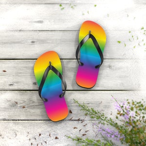 Rainbow Aura Flip Flops - Etsy