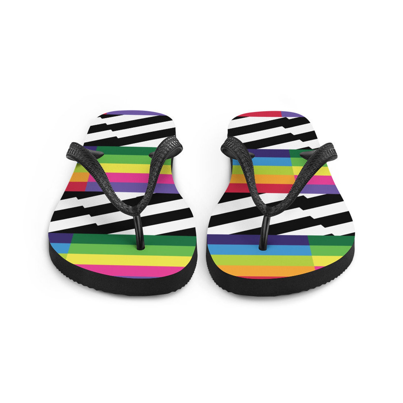 Rainbow Flip-flops Rainbow Sandals Amazing Rainbows - Etsy
