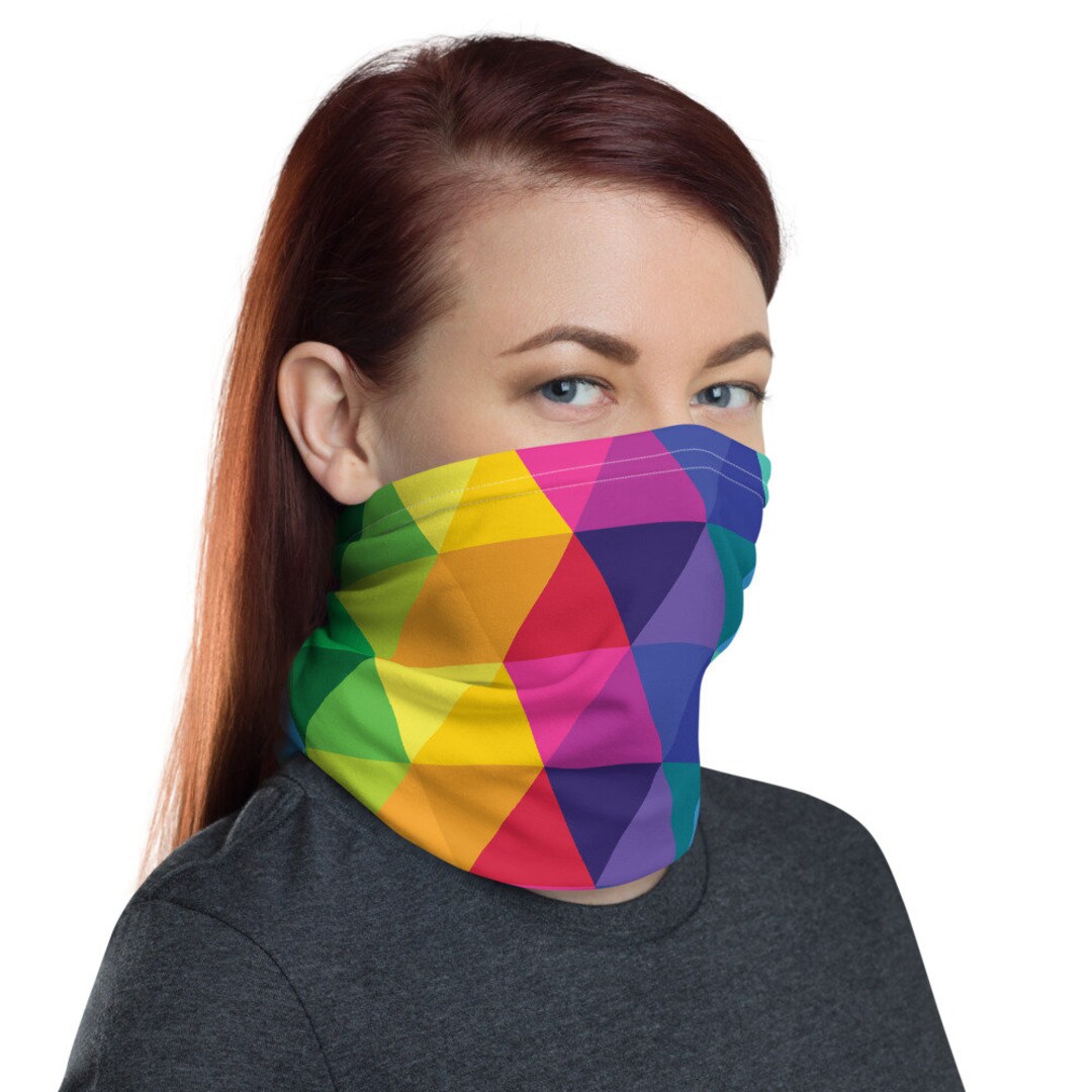 Kaleidoscope Neck Gaiter Unisex Face Mask Covering Colorful Geometric ...