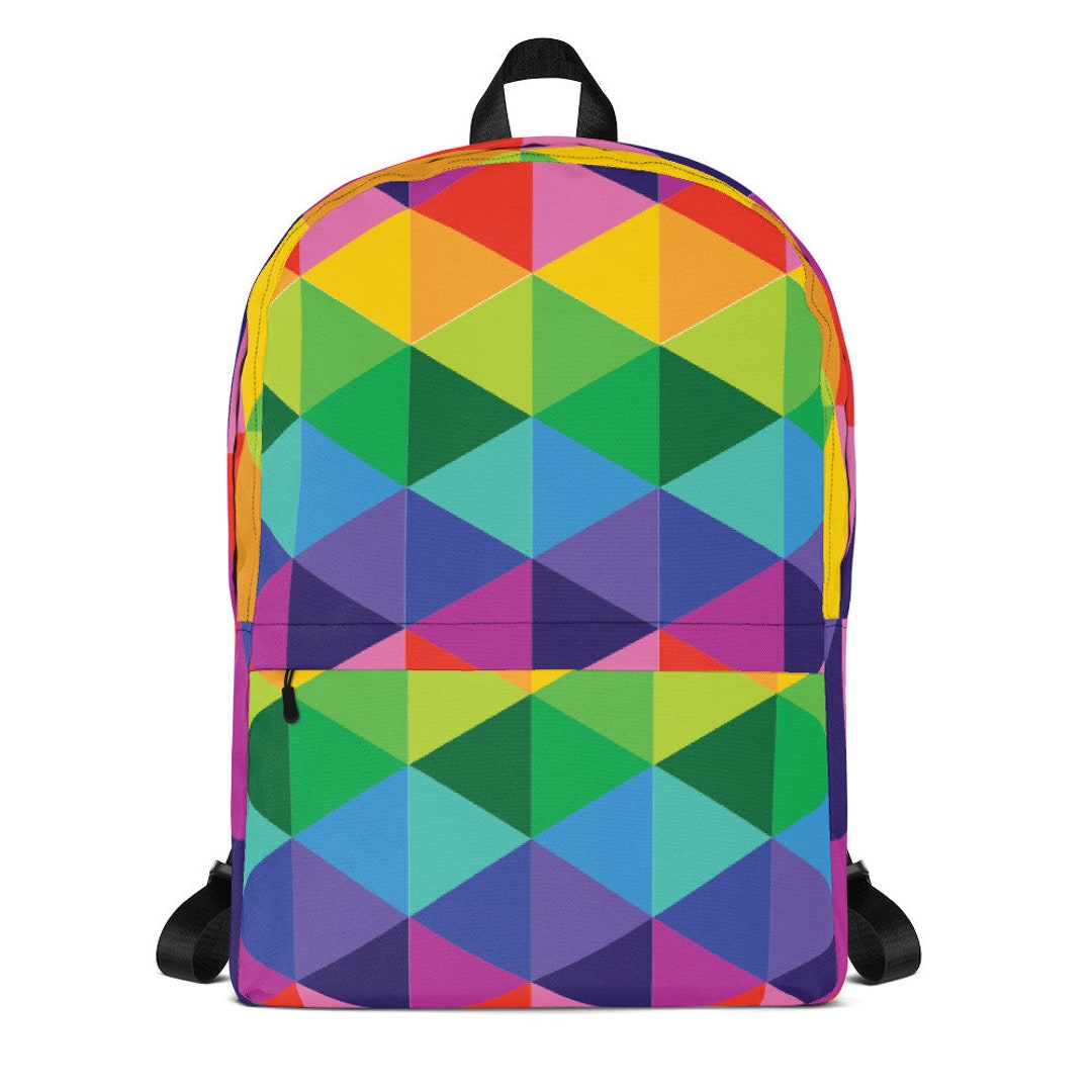 Colorful Backpack for School Work or Traveling Rainbow Bag to - Etsy