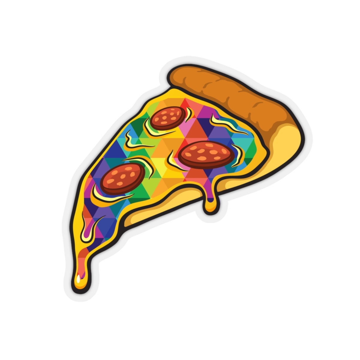 The Rainbow Pizza Kiss-Cut Stickers | Etsy