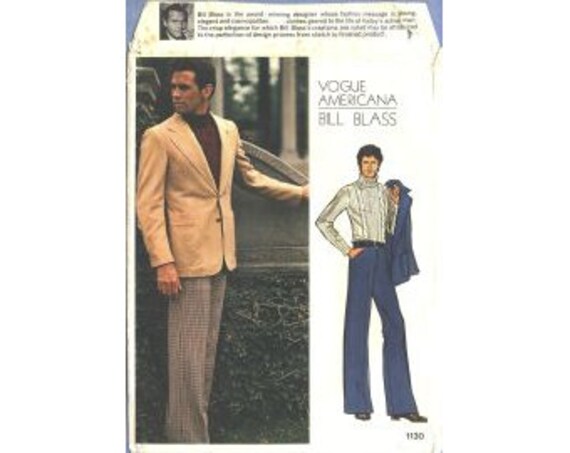 1974 Mens Suit Wide Lapels Lined Jacket Straight Leg Pants by - Etsy