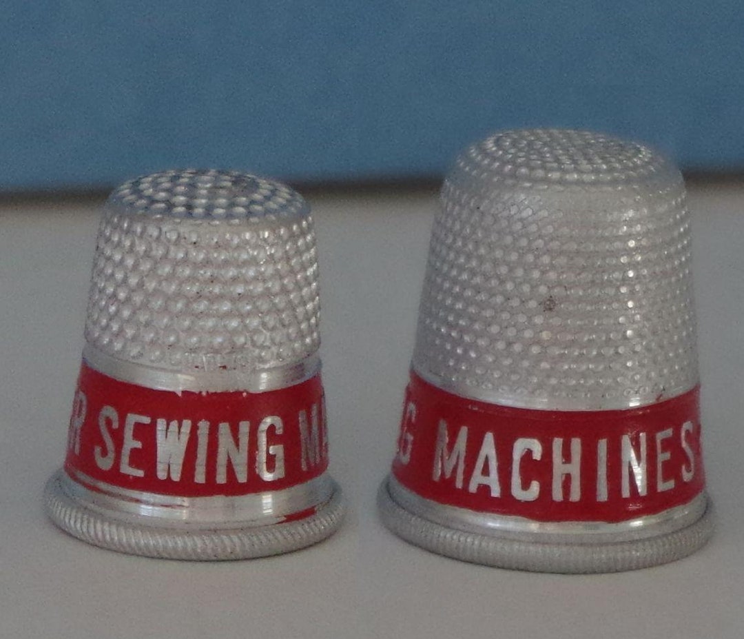 1960s Vintage Metal Singer Sewing Machine Two Thimble Set Made in U.S.A ...