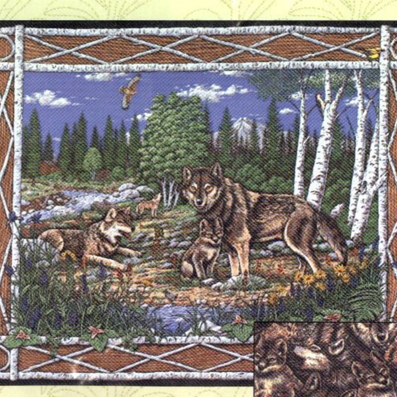 Wolf Fabric Panel - Etsy