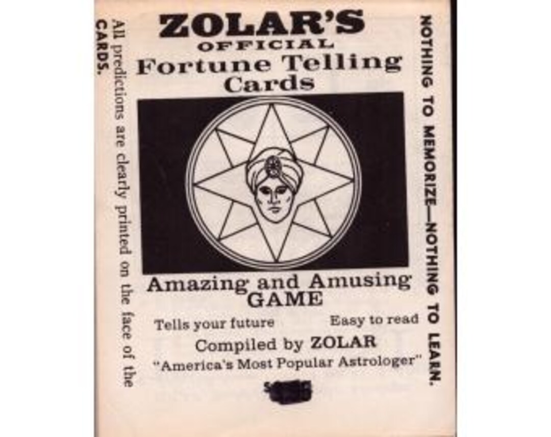 1966 Zolar Fortune Telling Cards 4-7/8" X 3-3/4" (case) - Zolar Cards ...
