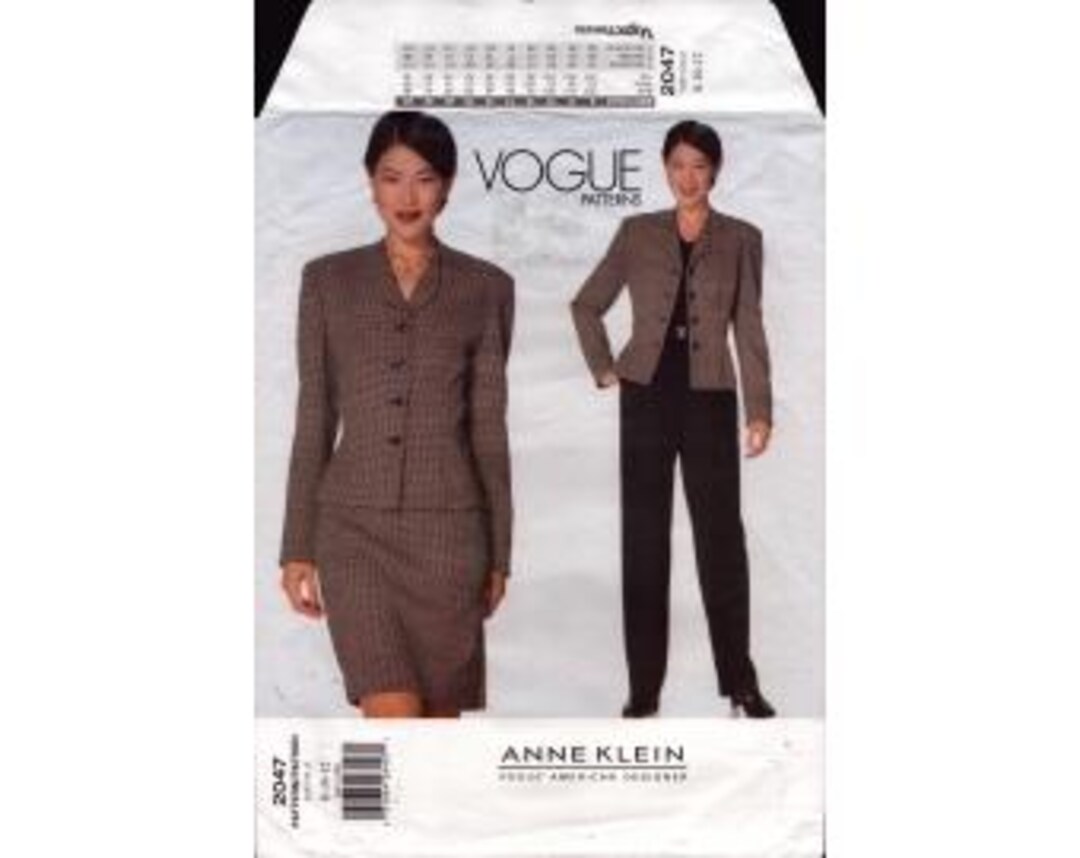1997 Misses Business Suit Above Hip Jacket Straight Skirt & Tapered ...