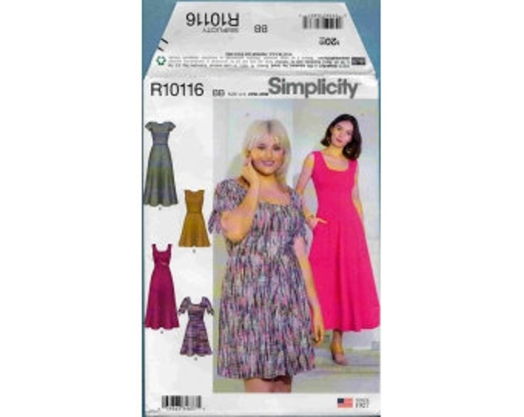 2019 Womens Stretch Knit Fit & Flare Dress Scoop or Round Neck Uncut ...