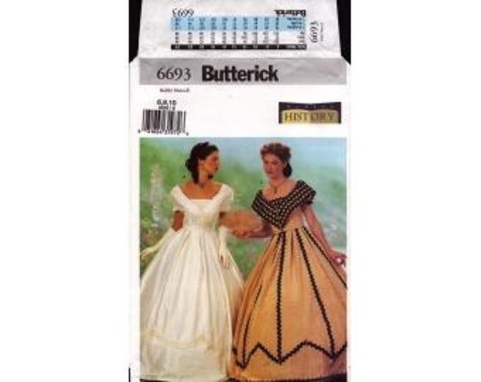 2001 Misses Historical Costume 1800s Flared Pleated Skirt Dress Short ...