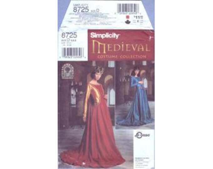 Simplicity 8725 Medieval Gown and Surcote Costume Pattern Misses Choose ...