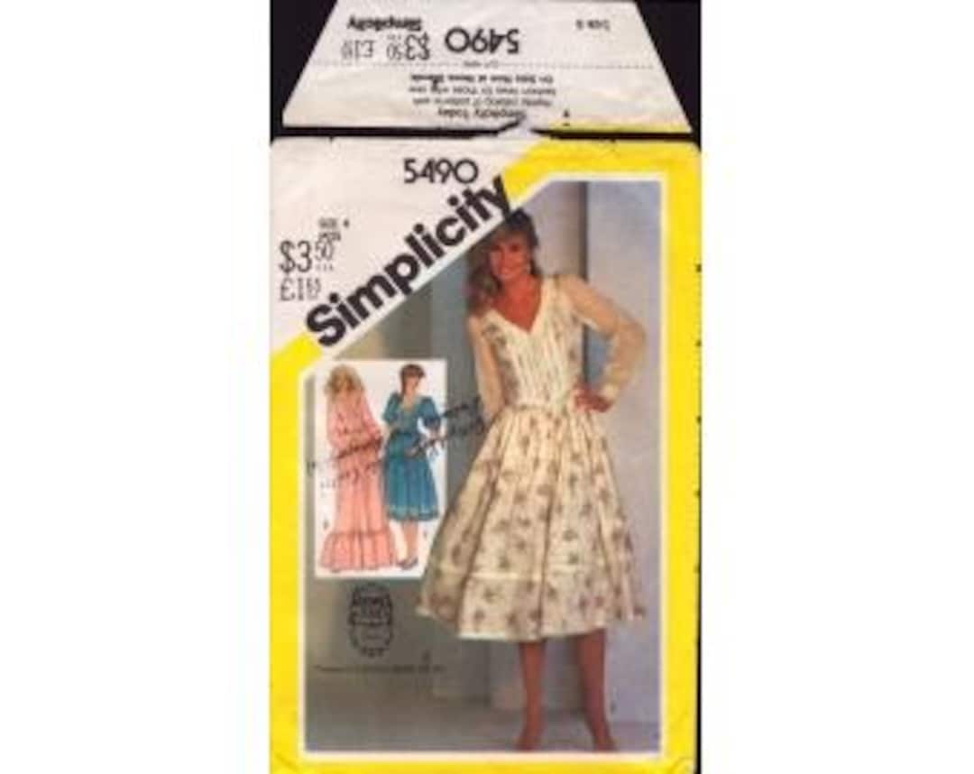 1982 Misses Back Zipper Lace Trim Dress Long or Elbow Length Sleeve by ...