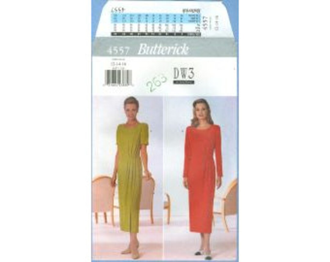 1996 Misses Mock Wrap Dress by Designer DW3 David Warren Uncut Factory ...