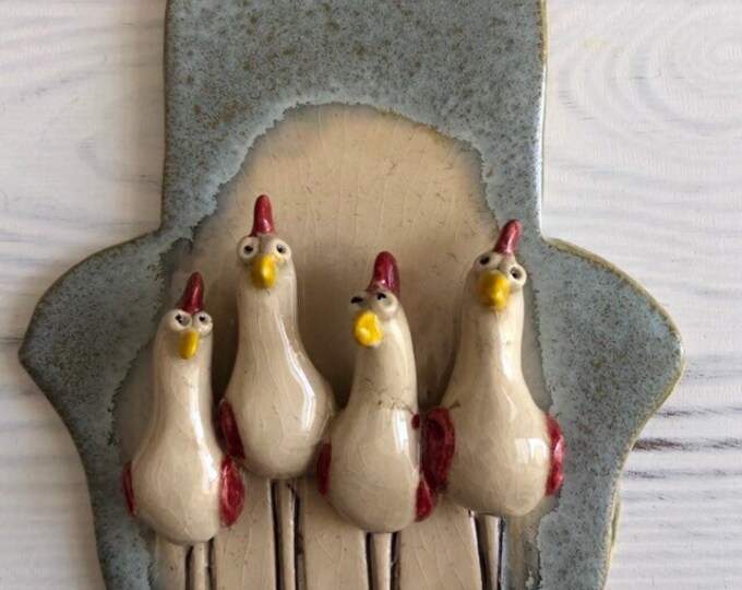 Hamsa With Four Chickens - Etsy