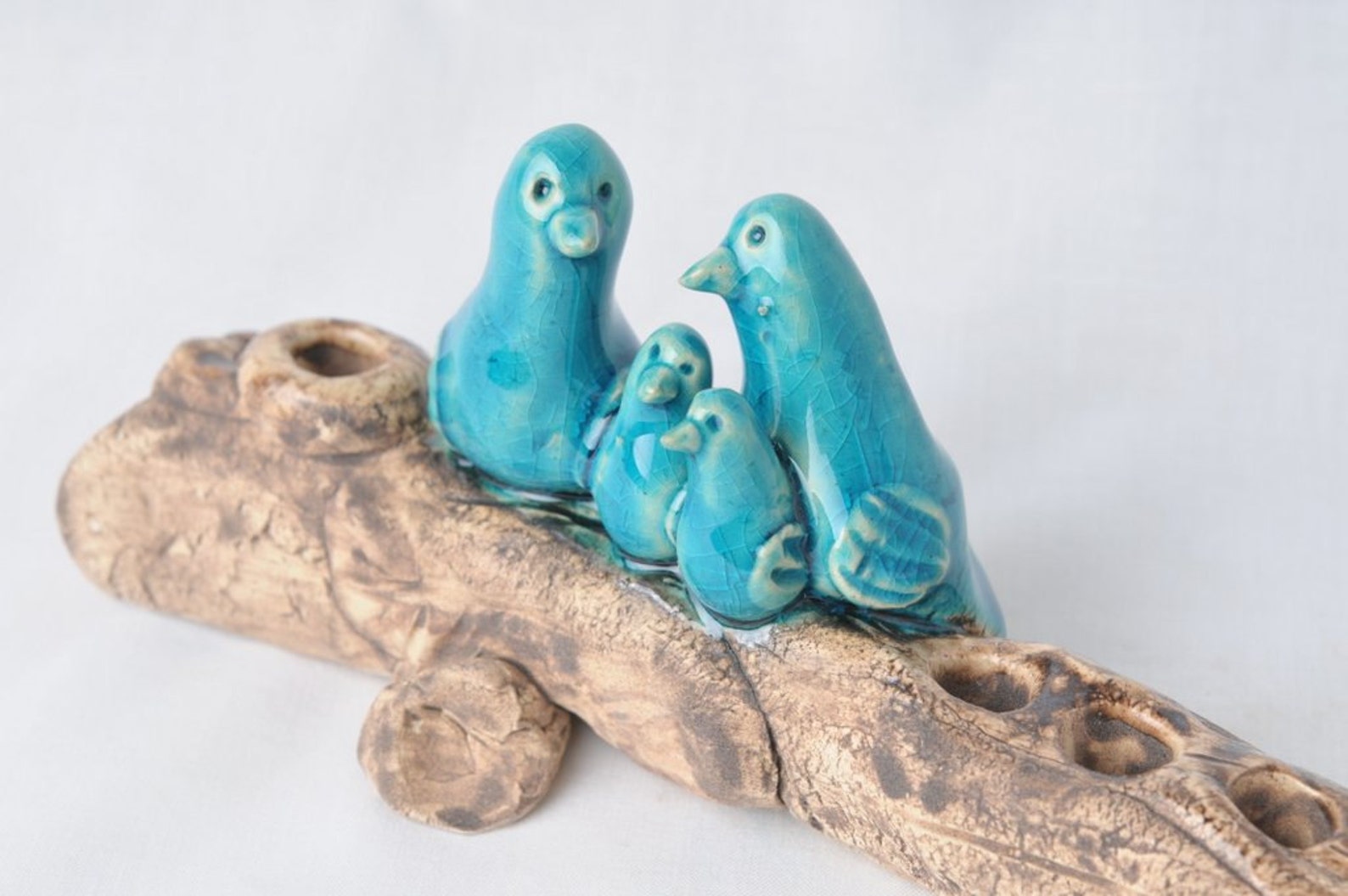 Menorah Handmade Ceramic Menorah Pair of Tiny Love Birds on - Etsy