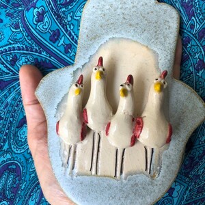 Hamsa With Four Chickens - Etsy