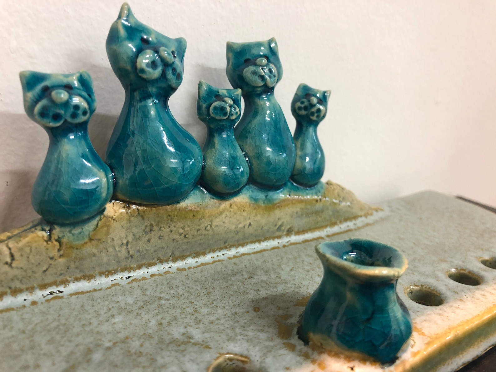 Cats Menorah. Hand Made Ceramics | Etsy