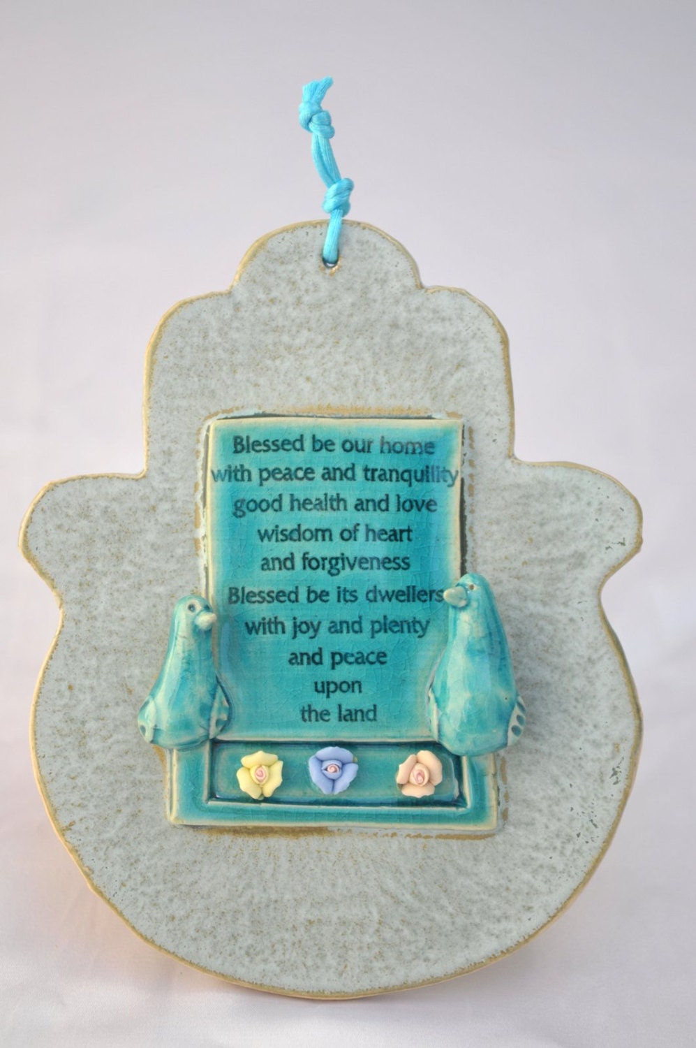 Ceramic Hamsa Hand, Home Blessing, Jewish Wall Decor, Jewish Wall ...