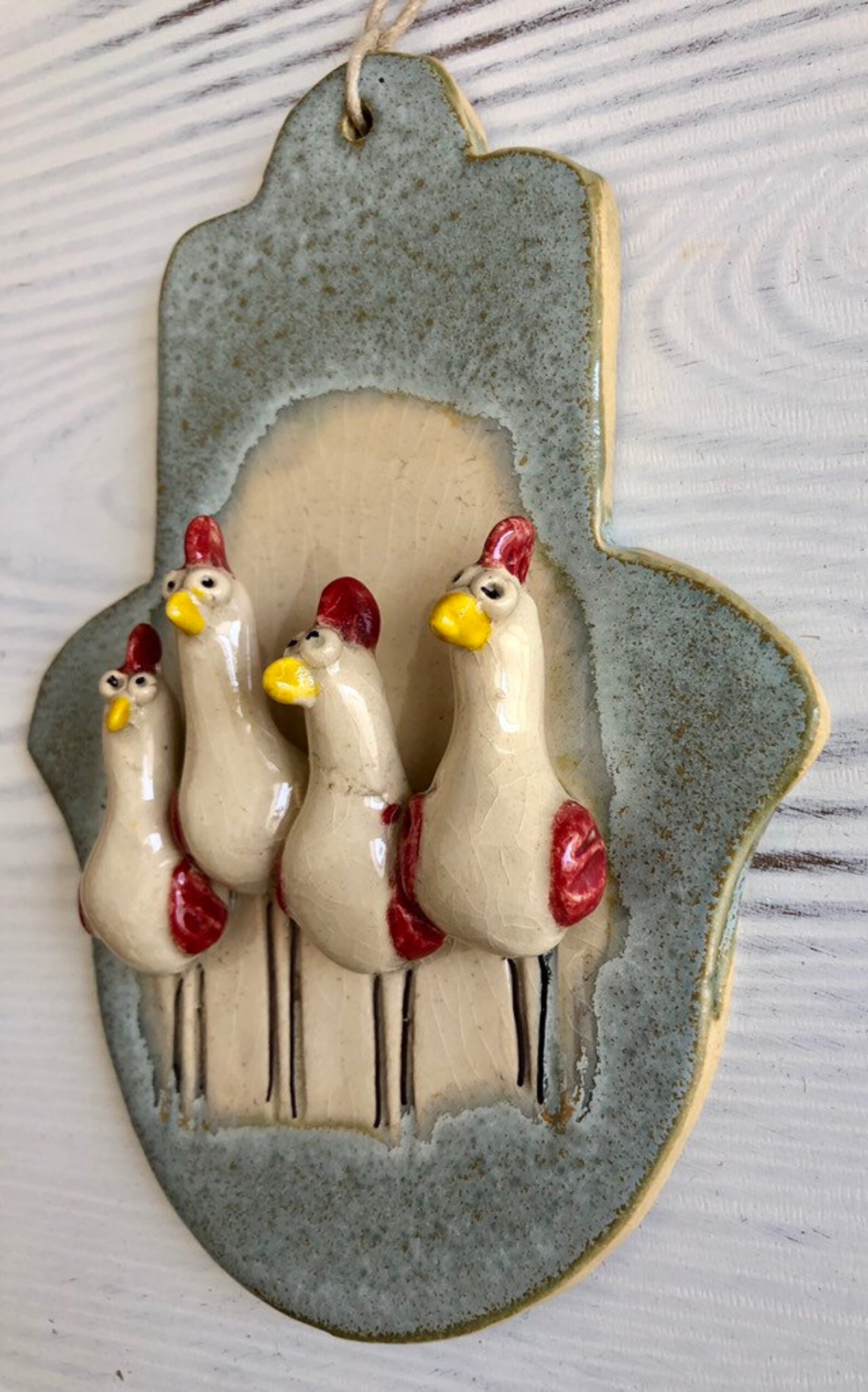 Hamsa With Four Chickens - Etsy