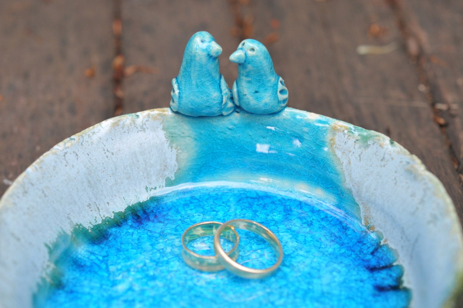 Love Birds Wedding Ring Bearer Bowl Ring Dish Wedding Ring - Etsy