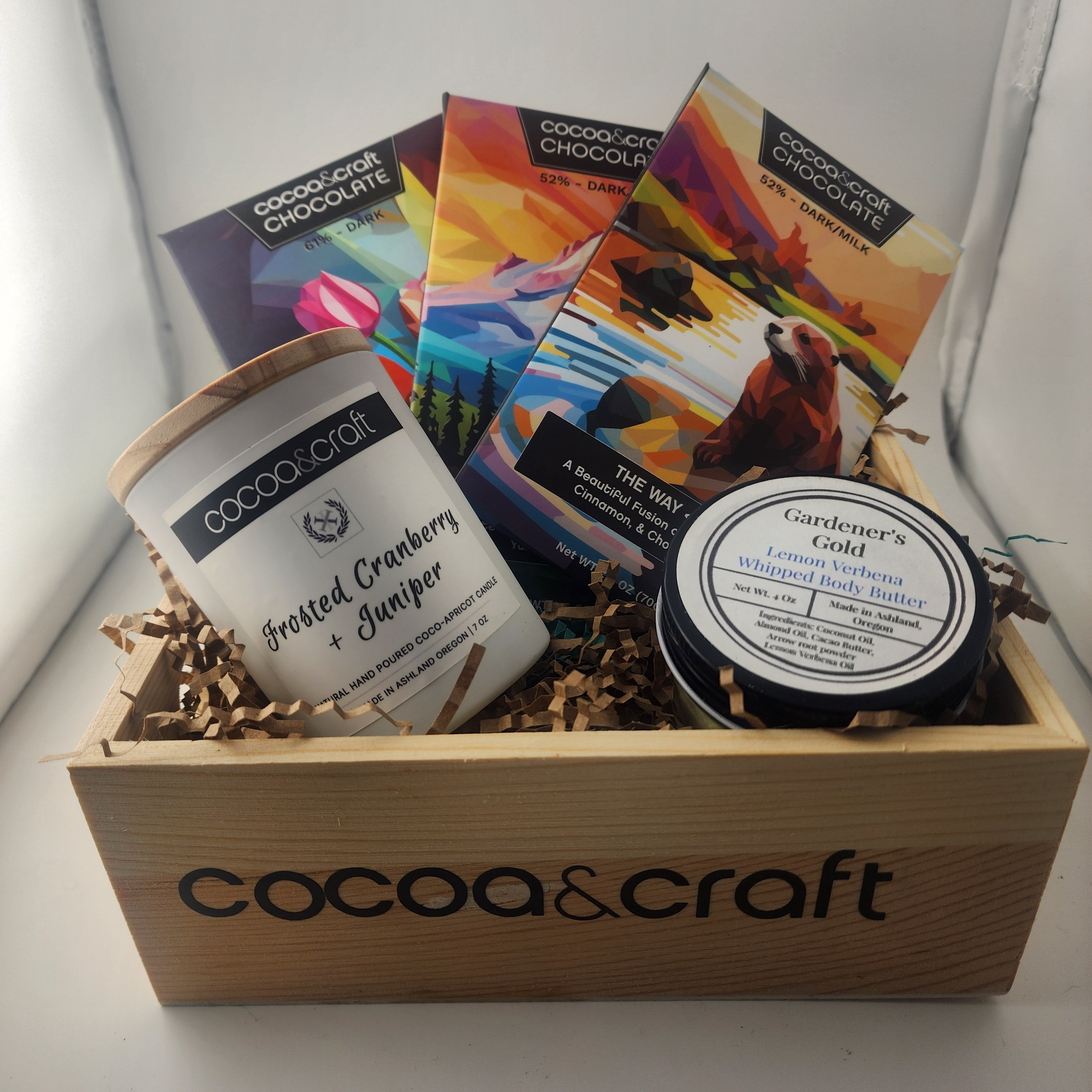 Made in Oregon Gift Basket, Chocolate Bars,truffles, Candle, Body ...