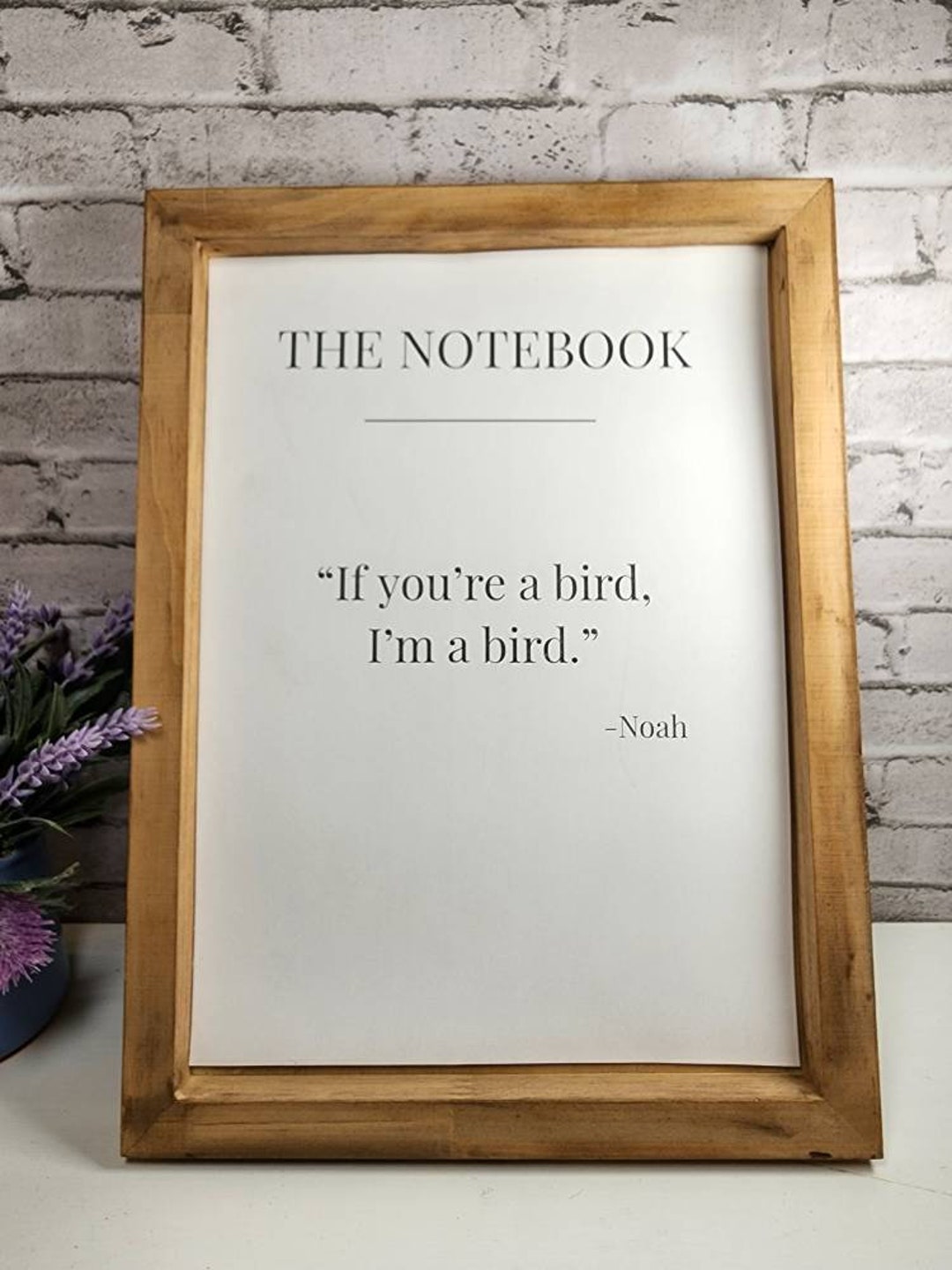 The Notebook Framed Movie Quote, Distressed Book Page Wall Hanging From ...