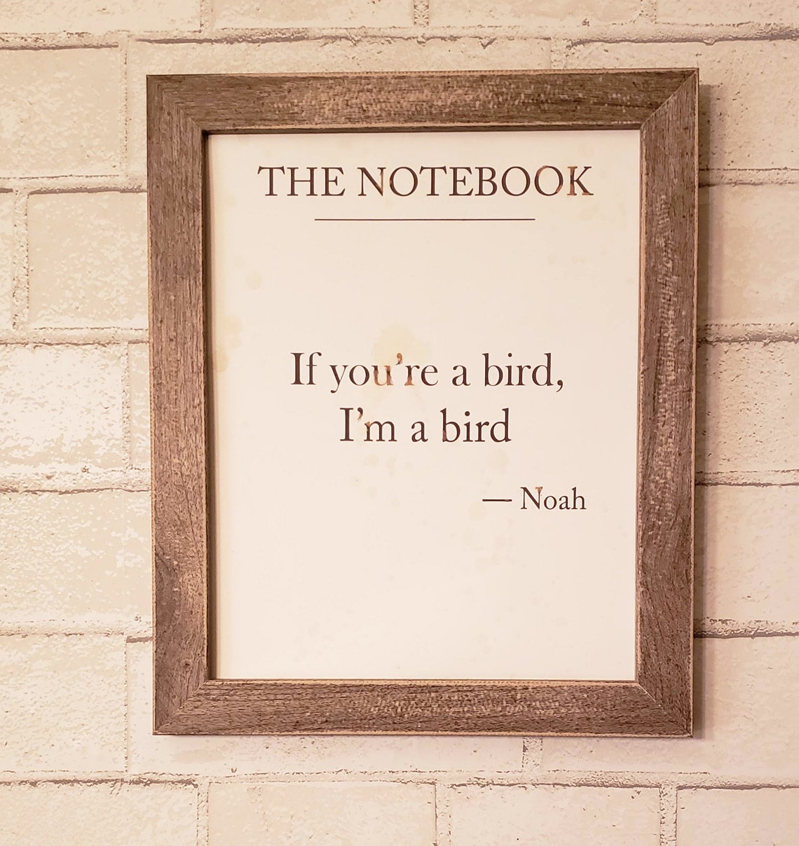 The Notebook Framed Movie Quote Distressed Book Page Wall | Etsy