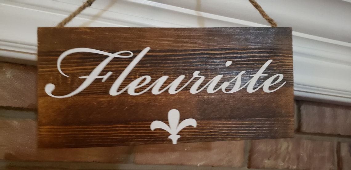 Fleuriste Wooden Rustic Sign Florist Flower Shop Home Decor | Etsy