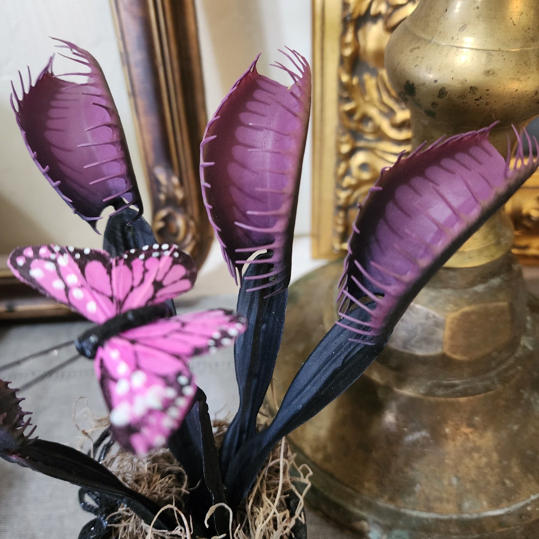 Petite Dark and Moody Faux Venus Fly Trap Arrangement - Etsy