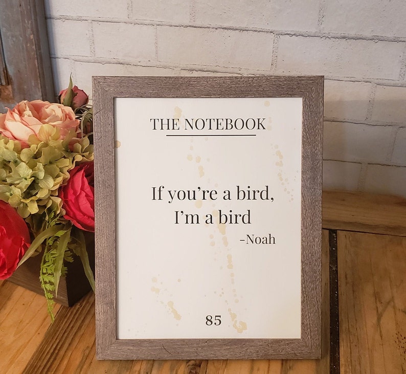 The Notebook Framed Movie Quote Distressed Book Page Wall | Etsy