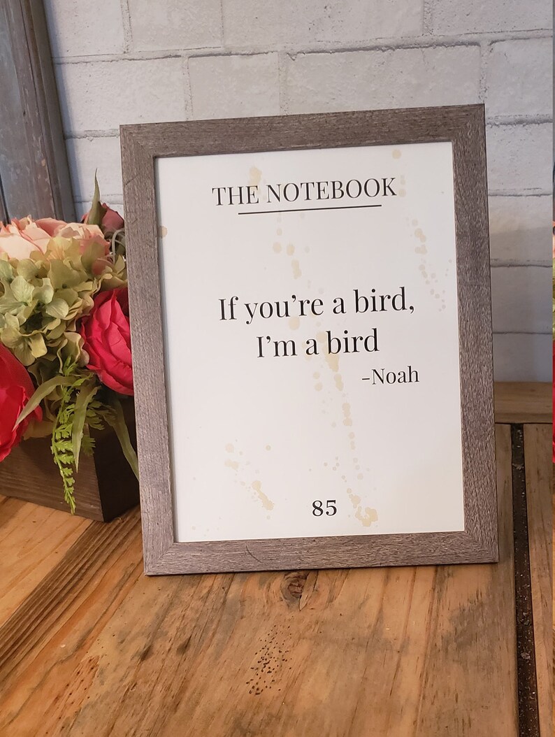 The Notebook Framed Movie Quote Distressed Book Page Wall | Etsy