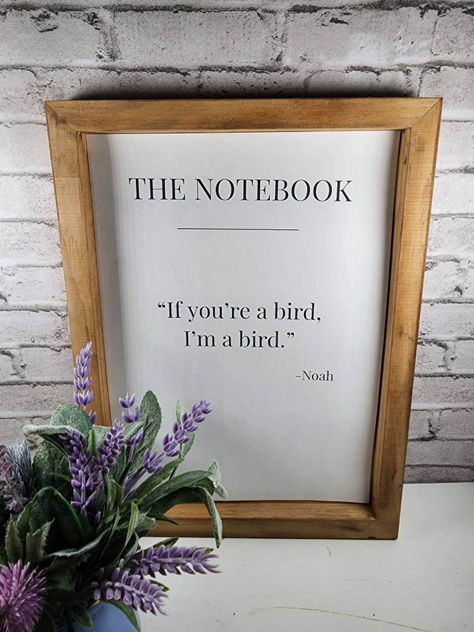 The Notebook Framed Movie Quote, Distressed Book Page Wall Hanging From ...