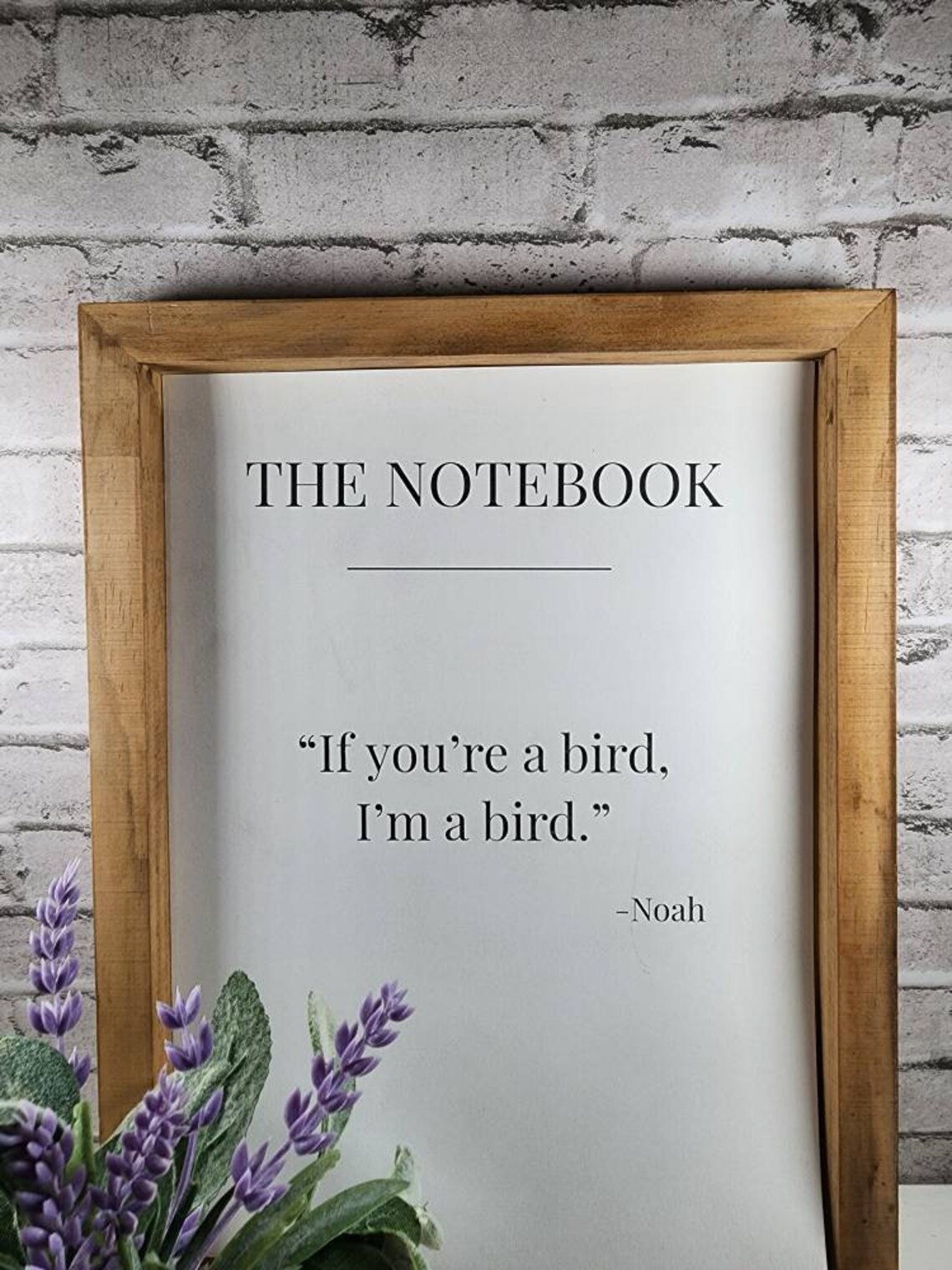 The Notebook Framed Movie Quote, Distressed Book Page Wall Hanging From ...
