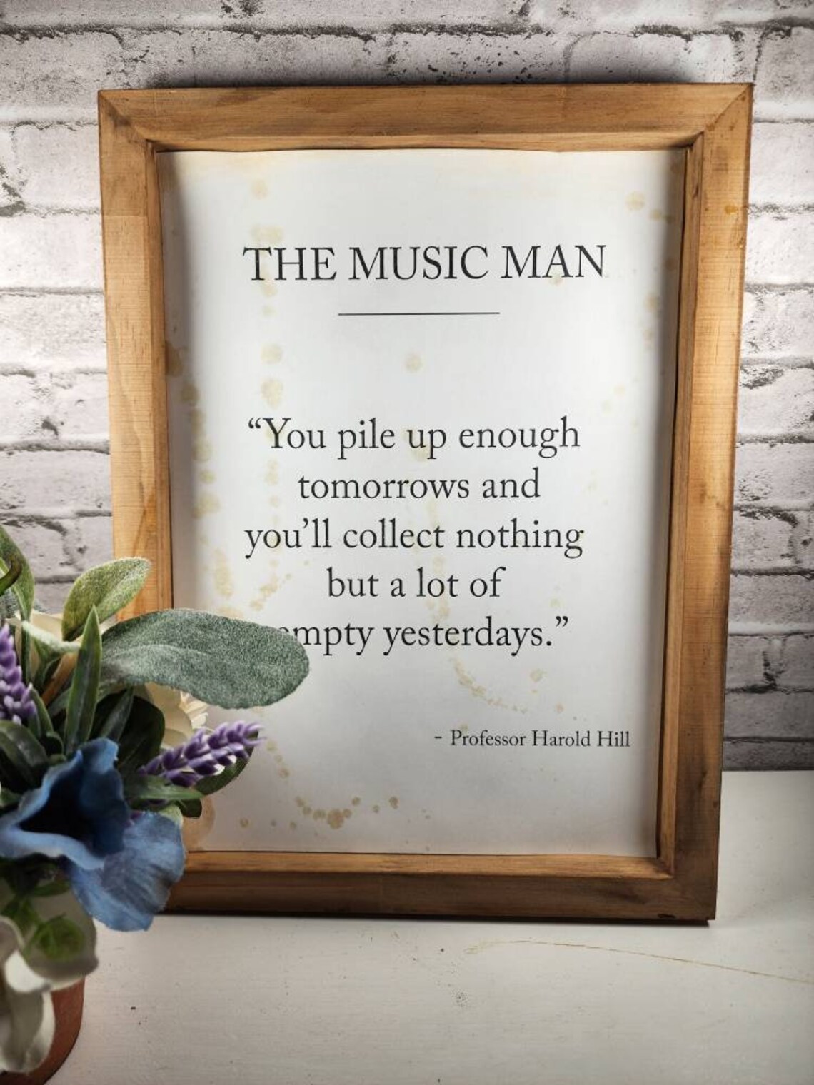 The Music Man Framed Quote, 8 X 10 Ready to Hang Distressed Page, Wall ...
