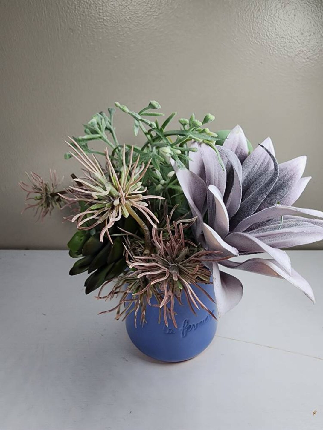 Periwinkle and Lavender Desert Faux Floral Arrangement, Petite and Chic ...